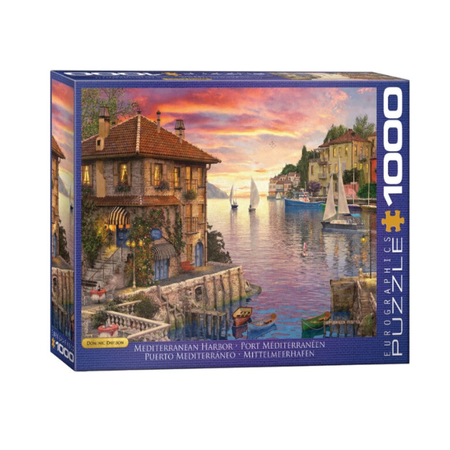 Jigsaw 1000pc - Mediterranean Harbor – Get Lost Outdoors & Toys